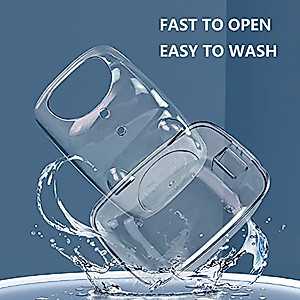 SpringSmart Hamster Bathroom with Scoop Set, Transparent Sand Bathtub with Large Space for Small Animals, Dwarf Hamster Toilet (M(6X4X4 inch))