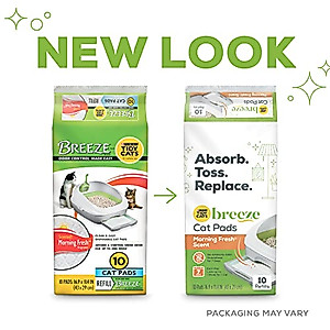 Purina Tidy Cats Breeze Litter System Cat Pad Refills, Breeze Morning Fresh Scent 10ct. Refill Pack - 10 Count (Pack of 1)