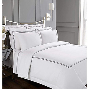 Lincove Luxury Duvet Cover Set - 100% Cotton Sateen Duvet Cover - Ultra Soft Premium Hotel Quality Design Bedding Set - 400 Thread Count (Seville, Queen)