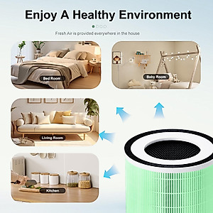 Luripid Kilo Air Purifier Filter Replacement, Compatible with Afloia KILO, KILOPLUS, KILOPRO, MIRO,MIRO PRO and MORENTO MR-Kilo, Kalo Air Purifier, 2 Pack (Green-pet Care Filter)