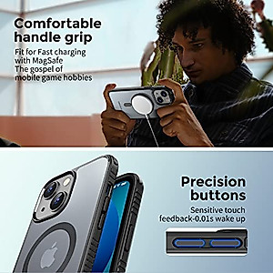 UNBREAKcable Magnetic Case for iPhone 13, [Compatible with MagSafe] [Military Grade Shockproof] [Ultra-Slim] [Non-Slip] Matte Back& Soft Silicone Airbag Bumper for Apple 6.1"– Black (UBHP455)