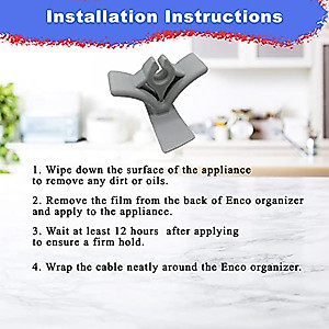 ENEO Cord Organizer Kitchen appliances Stick on, 6 Pack Cord Holder and Cord Wrapper for Small Kitchen Appliance, Mixer, air Fryer, Pressure Cooker, Coffee Maker