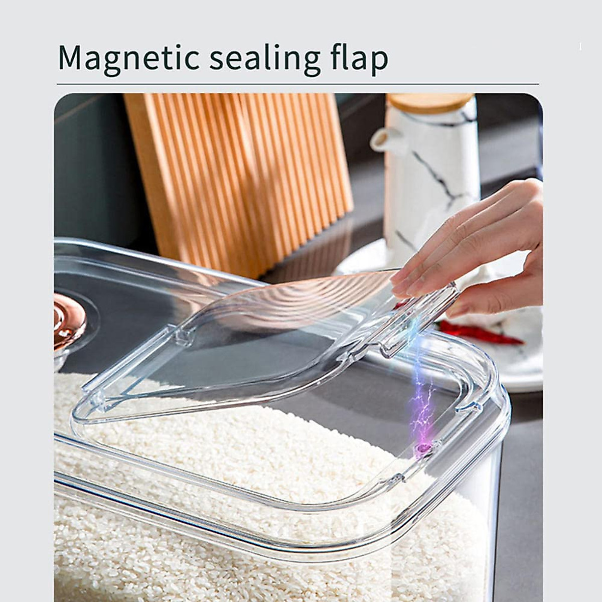 ACGrade Rice Storage Cereal containers Kitchen Rice Storage Box Household Rice Bucket Transparent Plastic Thickened Rice Storage Box Suitable for Food, Rice, Grain, pet Food Storage