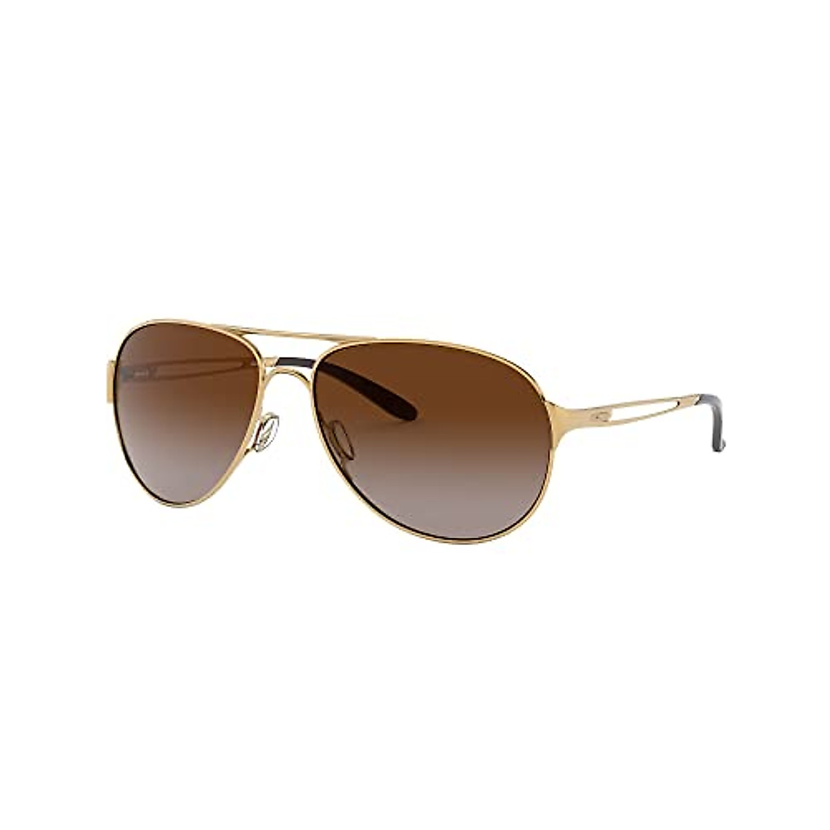 Oakley Women's OO4054 Caveat Aviator Sunglasses, Polished Gold/Dark Brown Gradient, 60 mm
