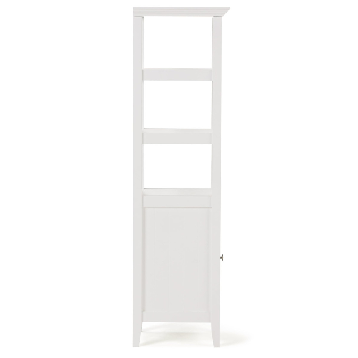 SIMPLIHOME Acadian 56.1 inch H x 15.75 inch W Bath Storage Tower Bath Cabinet in White with Storage Compartment and 3 Shelves,for the Bathroom, Transitional