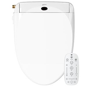 LEIVI Electric Bidet Smart Toilet Seat with Dual Control Mode, Adjustable Warm Water and Air Dryer, Ultra Slim Heated Toilet Seat, Oscillating and Pulsating Spray Wash, LED Nightlight, Elongated