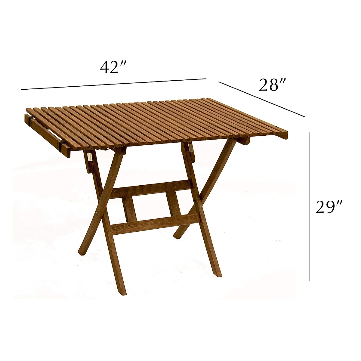 BYER OF MAINE - Pangean Roll Top Folding Wood Table, Hardwood Portable Table for Bistro, Deck, or Camping, Use Indoors or Outdoors