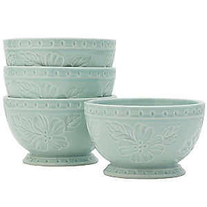 Fitz and Floyd Fitz & Floyd English Garden Soup Cereal Bowl, Blue, Set of 4