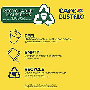 Café Bustelo Espresso Style Dark Roast Coffee, 96 Keurig K-Cup Pods