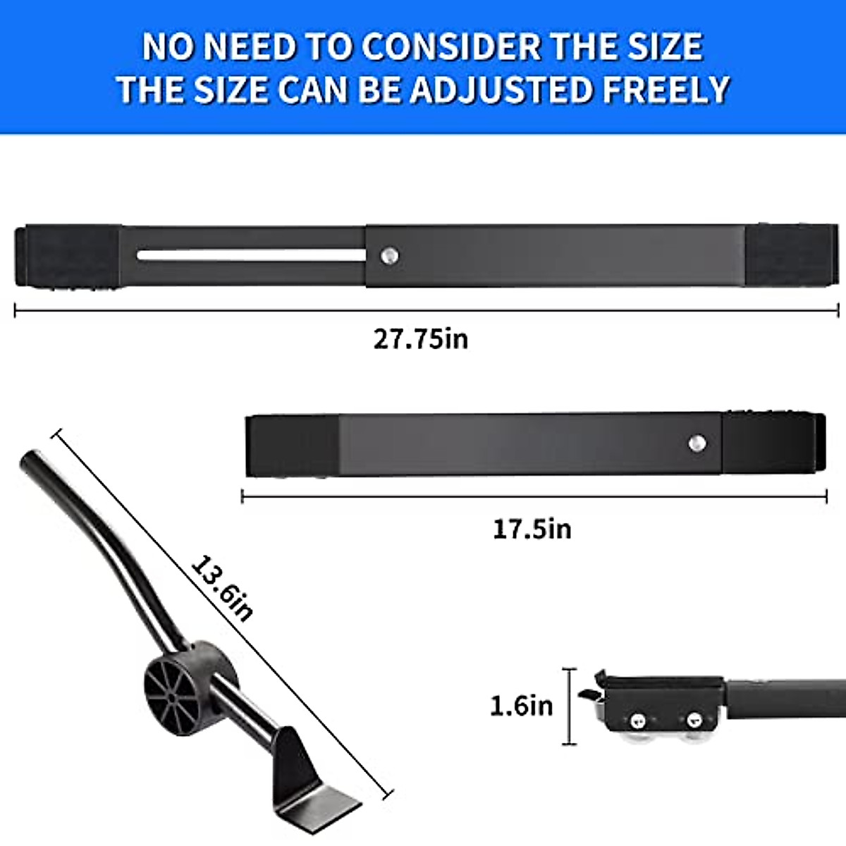 Draywitt expandable appliance roller - appliance rollers for washer and dryer,base mover for washer and dryer（GREY)