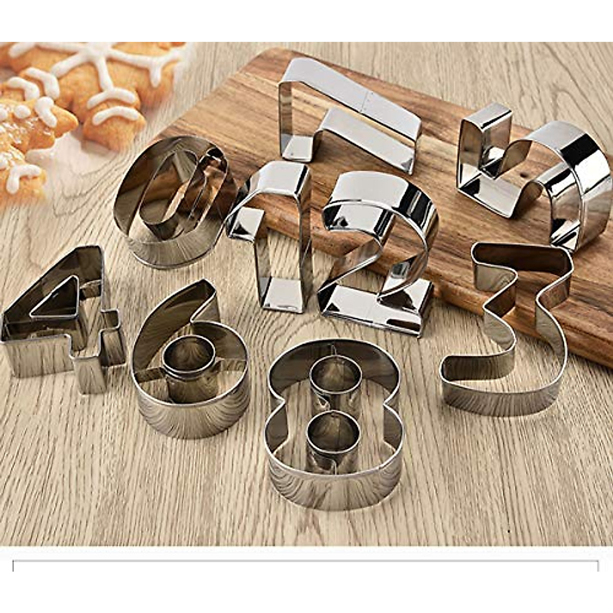 HoaBoly Large Number Cookie Biscuit Cutters Set 3 Inches, 9 Piece Stainless Steel Numbers Cutter Set Tools for Kitchen,Baking
