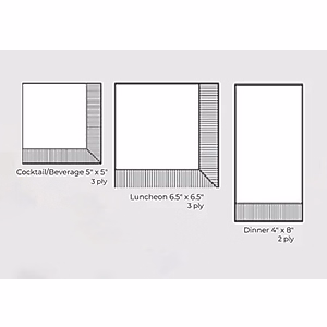 IHR Ideal Home Range Cocktail Napkins Marimekko Disposable 3-Ply Paper Party Napkin Pack, 5" x 5", Orkanen Linen/Blue, 20-Count