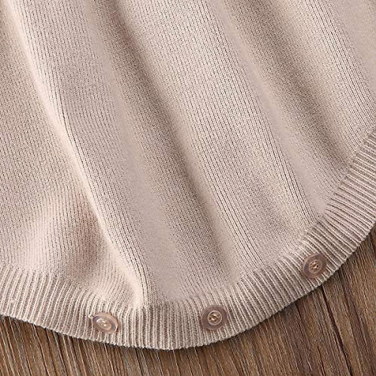 Merqwadd Infant Toddler Baby Girl Warm Romper Solid Longsleeve Knit Sweater Winter Rompers (Knitted Romper-Apricot, 6-12 Months)