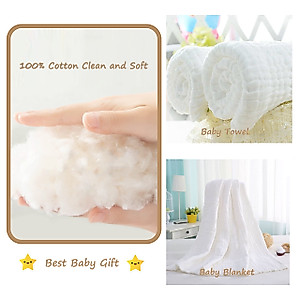 HardNok White Muslin Swaddle Blanket 6 Layer Super Soft Receiving Blanket, Breathable Baby Muslin Blanket for Boys Girls as Shower Gift (1, White 40x40)