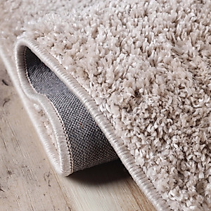 Superior Indoor Large Shag Area Rug with Cotton Backing, Ultra Plush and Soft, Fuzzy Rugs for Living Room, Bedroom, Office, Playroom, Kids, Home Floor Decor, Berlin Collection, 5' X 8', Beige