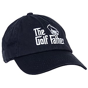 Ann Arbor T-shirt Co. The Golf Father | Funny Saying Golfing Cap, Golfer Low Profile Dad Baseball Hat Black