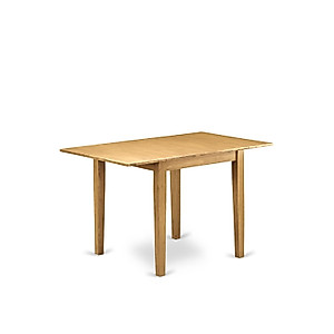 HomeStock Retro Renaissance 3Pc Wood Dining Table Set Consists of A Kitchen Table and 2 Dinette Chairs with Solid Wood Seat and Slat Back, Oak Finish