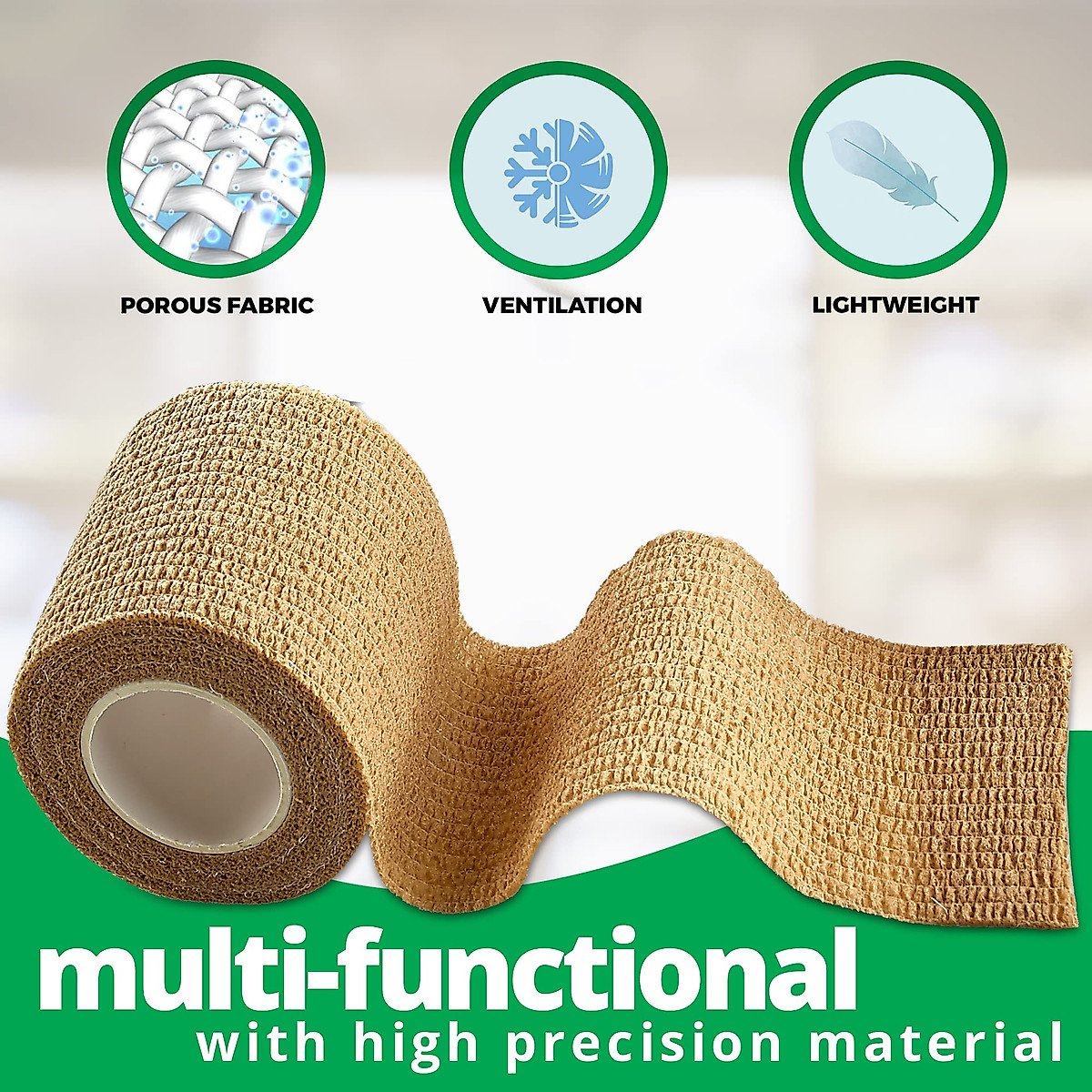 MEDca Self Adherent Cohesive Wrap Bandages 2 Inches X 5 Yards 6 Count, (Rainbow Color)