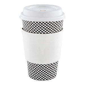 Restaurantware SLEEVES ONLY: Restpresso 5.1 x 2.8 Inch Coffee Cup Sleeves 50 Corrugated Hot Cup Sleeves - Disposable Heat-Tolerant White Paper Disposable Coffee Sleeves Secure Grip