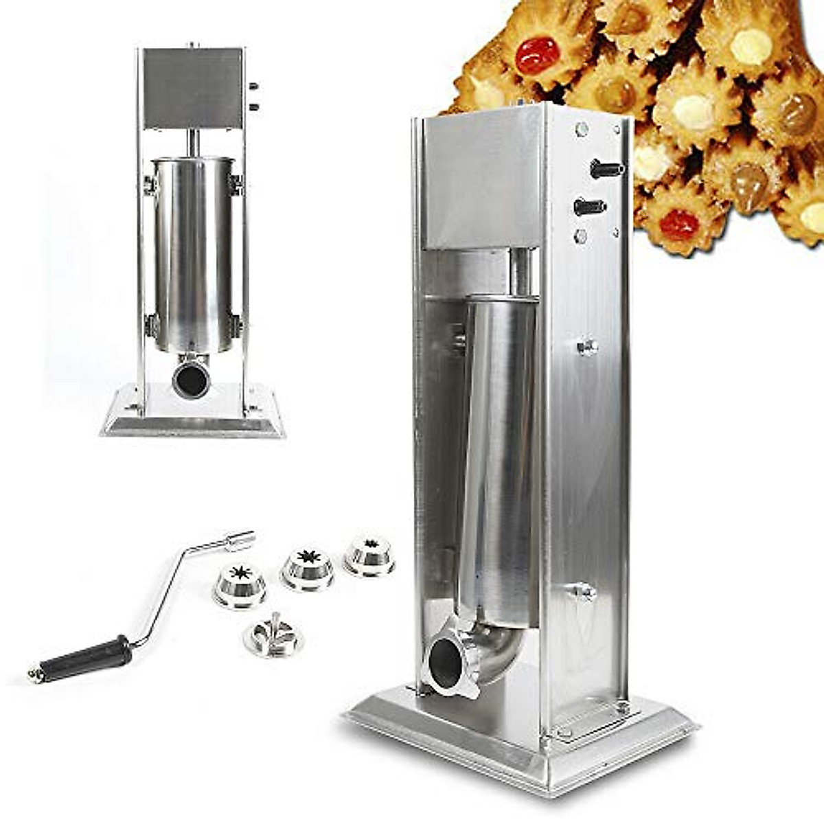 Manual Sausage Stuffer Maker, Stainless Steel Vertical Meat Filler (5L-A)