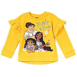 Disney Encanto Isabela Luisa Mirabel Little Girls Pullover Fleece Sweatshirt and Leggings Outfit Set Gray/Yellow 7-8