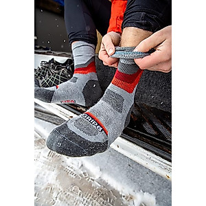 GRIP6 Everyday Merino Wool Socks - Lightweight Wool Hiking Socks - Warm Crew Socks for Men and Women - Cold Weather Gear - Overland Blue, Large (1-pack)