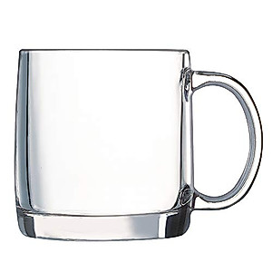 Luminarc Glass 13-Ounce Nordic Mug, Set of 4, 4 Count (Pack of 1), Clear