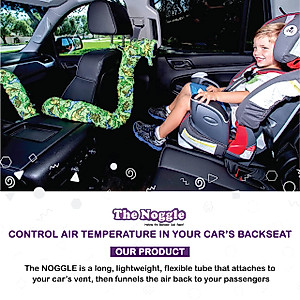 NOGGLE, 6ft - Kids Personal Air Conditioning System, Made in USA, Directs Cool Air to Children in The Backseat - Air Conditioning Vent Hose for Vehicles, Making The Back Seat Cool Again - Grey