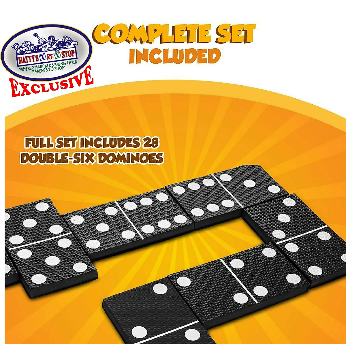 Mɑtty's Toy Stop Deluxe Giant 7" EVA Foam Dominoes Double Six, 28 Piece Set