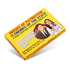 Heroes of Patriotism vs Enemies of The State - Conspiracy Theory Kit by Dissent Pins - Funny Fridge Magnet Word Games for Adults (498 Word Tiles)