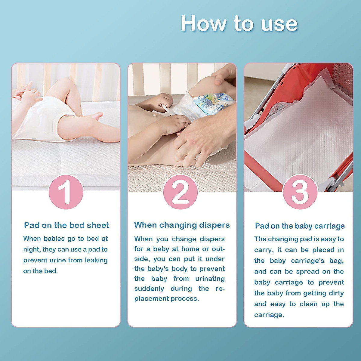 SOFYFINE Disposable Changing Pads for Baby 17x24 (100 Count), Heavy Absorbent Diaper Underpads for Changing Table, Waterproof Toddler Pee Pad (White, 30g/Piece, 2g SAP)