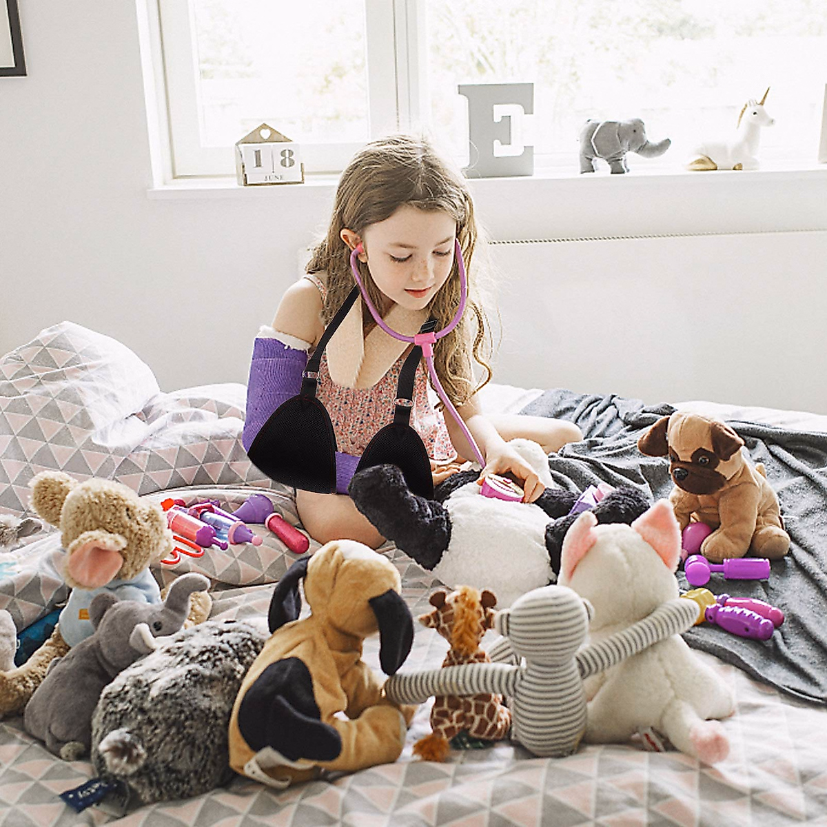 HEALLILY forearm sling kickstand arm support sling Forearm Support Brace broken arm sling kids shoulder immobilization sling Shoulder Injury sling slings medical breathable mesh Strap child