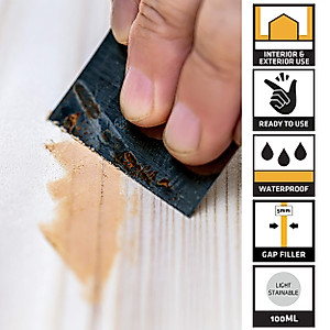 Everbuild Multipurpose Wood Filler – Ideal for Filling Small Imperfections – Sandable – Light Stainable – Easy Squeeze Tube – 100ml