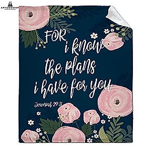 ARTIEMASTER Hope Faith Prayer Bible-Jeremiah 29:11 Flannel Blanket Throw Cozy Soft Quilt Fit Office Dormitory Home Farmhouse Travel for Adult 60 X 80 Inch for Adult