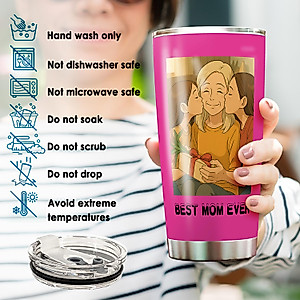 FESTIMAKE Personalized Tumbler with Name Photo, Customized Insulated Coffee Travel Mug 20oz Stainless Steel Gift for Dad Mom Mother's Day Fathers Christmas Anniversary Birthday