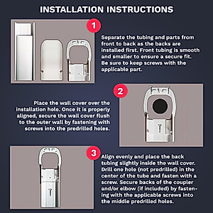 DuctlessAire White Paintable Mini Split Line Set Cover Kit - Cover for Ductless Mini Split AC & Heating System - Easy to Install Cover Kit with Wall Cap, Hide-A-Line, Coupler & End Cap (4" x 14 ft.)