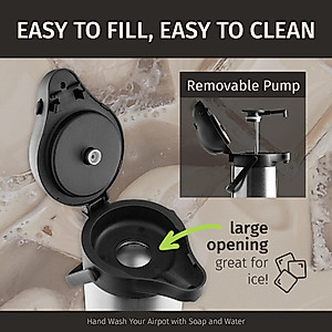 101 Oz Airpot Thermal Coffee Carafe - Insulated Stainless Steel Coffee Dispenser with Pump - Thermal Beverage Dispenser - Thermos Coffee Carafe for Keeping Hot Coffee & Tea Hot For 12 Hours - Cresimo