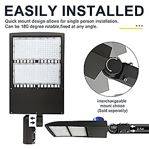 300W LED Parking Lot Light 42000LM Commercial Outdoor Light 4000K Dimmable LED Shoebox Area Light (1000W HID/HPS Equivalent), Direct Arm Mount IP65, 100-277V AC UL&DLC Listed