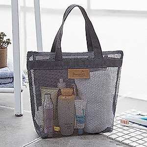 DIOMMELL 2 Pack Mesh Shower Caddy Quick Dry Tote Bag Portable Lightweight Hanging Toiletry and Bath Organizer with Zipper for College Dorms Gym Swimming Beach Travel Sports Games