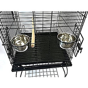 Large 64-Inch Open Dome Roof Top for Parrot Lovebird Cockatiel Cockatiels Parakeets Bird Cage with Removable Stand (20" x 20" x 64"H, Black Vein)