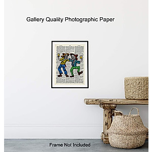 Day of the Dead Wall Art Poster - Halloween Mexican Skeleton, Sugar Skull Decor - 8x10 Home or Party Decoration for Living Room, Bedroom, Bar - Unique Gift for Men - UNFRAMED Print - Beer Party Bros