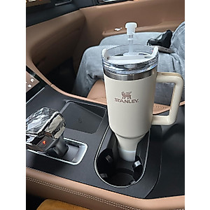 Tumbler Lid for Stanley Cup, 40oz Replacement Lid, With Spill Stopper and Anti-Slip Kit, Suitable for Stanley Quencher H2.0 Tumbler 40oz (White)