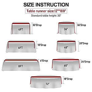 HGHDBT Satin Red Table Runner - 12x108inch 2 Pack Table Runners for Rectangle/Round Table Dining Party Wedding Brithday Christmas Decorations