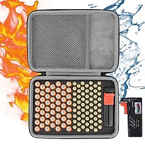 co2CREA Organizer Storage Case for Household Batteries AA Double A/AAA Triple A Everyday Alkaline Battery, Hard Battery Organizer Storage Box, Carrying Case Bag Holder - Holds 116 Batteries
