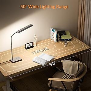 LEPOWER-TEC LED Desk Lamp for Home Office, 750LM Eye-Caring Reading Desk Light, 12W Gooseneck Lamp for Desk, Touch Table Lamp with 3 Timer Function, 60 Lighting Modes, Bright Desk Lamps for Study