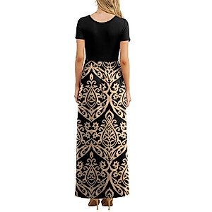 GRECERELLE Womens Summer Maxi Dress Casual Soft Loose Long Dresses for Graduation Resort Hawaiian Plus Size 2XL, Boho Khaki