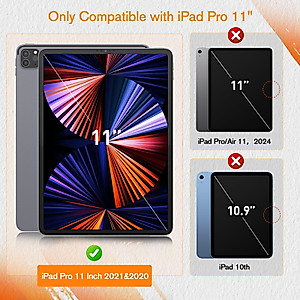 KCT 2+2 Pack Paperfeel Screen Protector Compatible with iPad Pro 11 Inch 2021&2020 with Transparent Camera Lens Protector, Anti-Glare&Matte Compatible with Apple Pencil, for Writing & Drawing