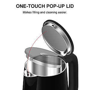 Onlicuf Temperature Control Electric Kettle, Long-term Keep Warm 304 SS Interior 1.7 L Electric Tea Kettle & Hot Water Boiler with Real Time Display,Auto-Off & Boil-Dry Protection, BPA Free