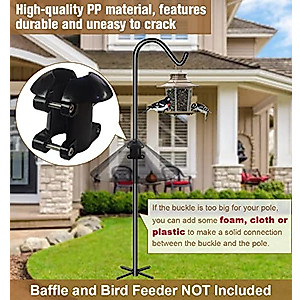 Garbuildman Squirrel Baffle Accessory for Bird Feeder Pole, Pole Mounted Buckle Stopper for Bird House Guard, 1 Pack (Baffle Not Included)