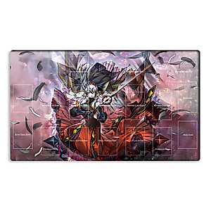 New Mlikemat Playmat Red Cartesia The Virtuous TCG CCG OCG Trading Card Game Mat with Zones + Free Bag (ZD014-346-A)